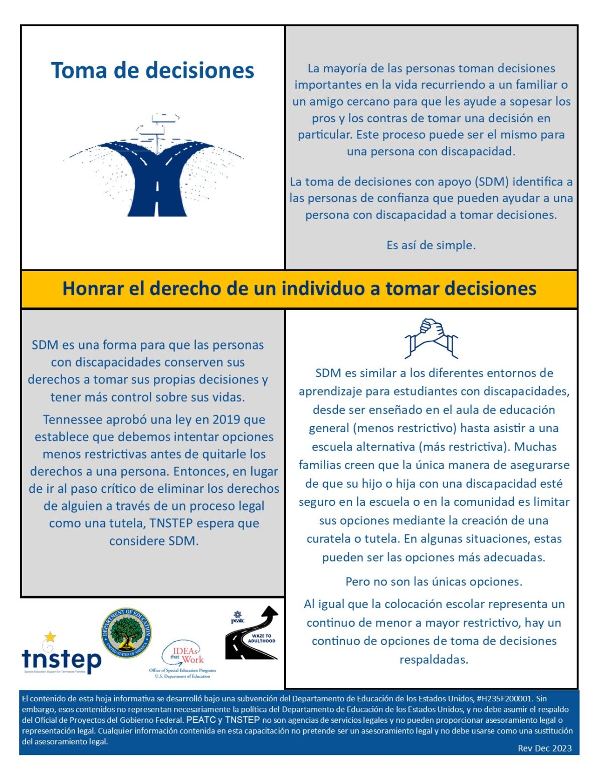 z Toma de decisiones - Honrar el derecho de un individuo a tomar decisiones (SDM Honoring an ...