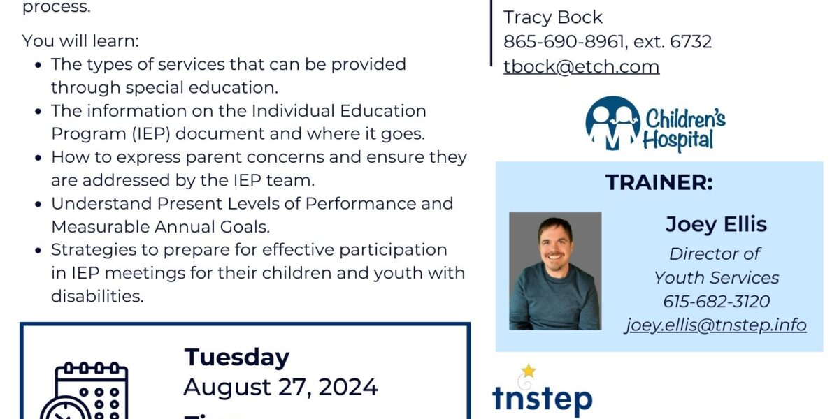 The Next STEP - IEP Planning Preparing for Effective Participation in ...